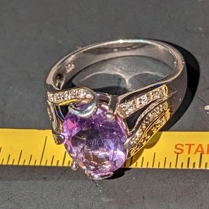 Jewelry | Large Beautiful Amethyst Ring In Sterling | Poshmark
